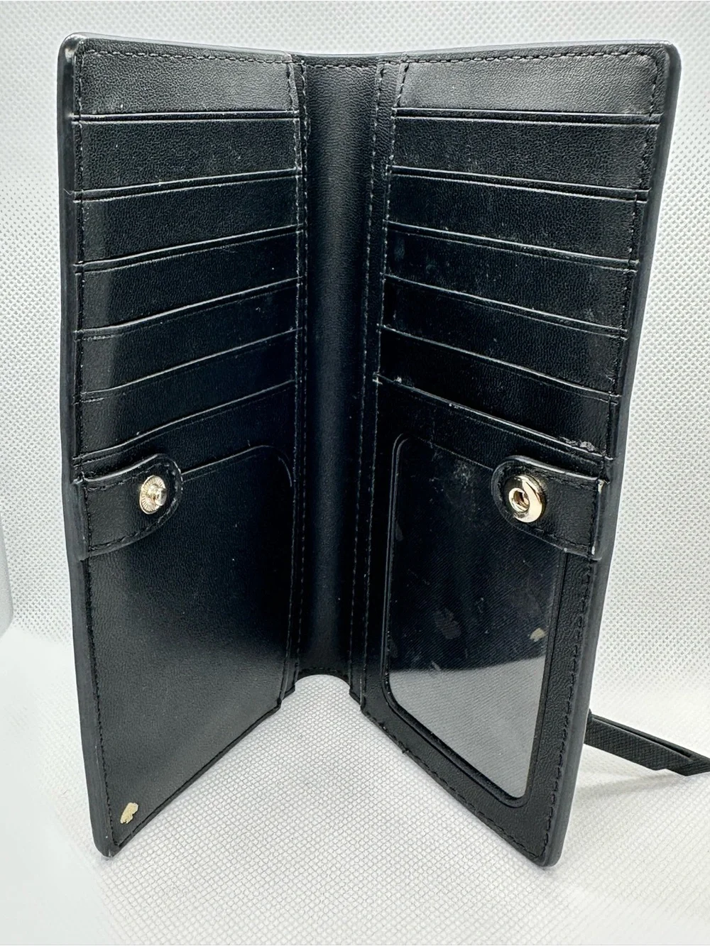kate spade | Bags | Kate Spade Black Leather Satchel With Gold Logo ...